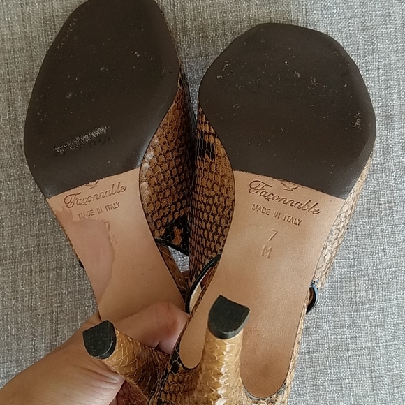 Faconnable | Shoes | Faconnable Slingback Snake Print Pump Heel | Poshmark